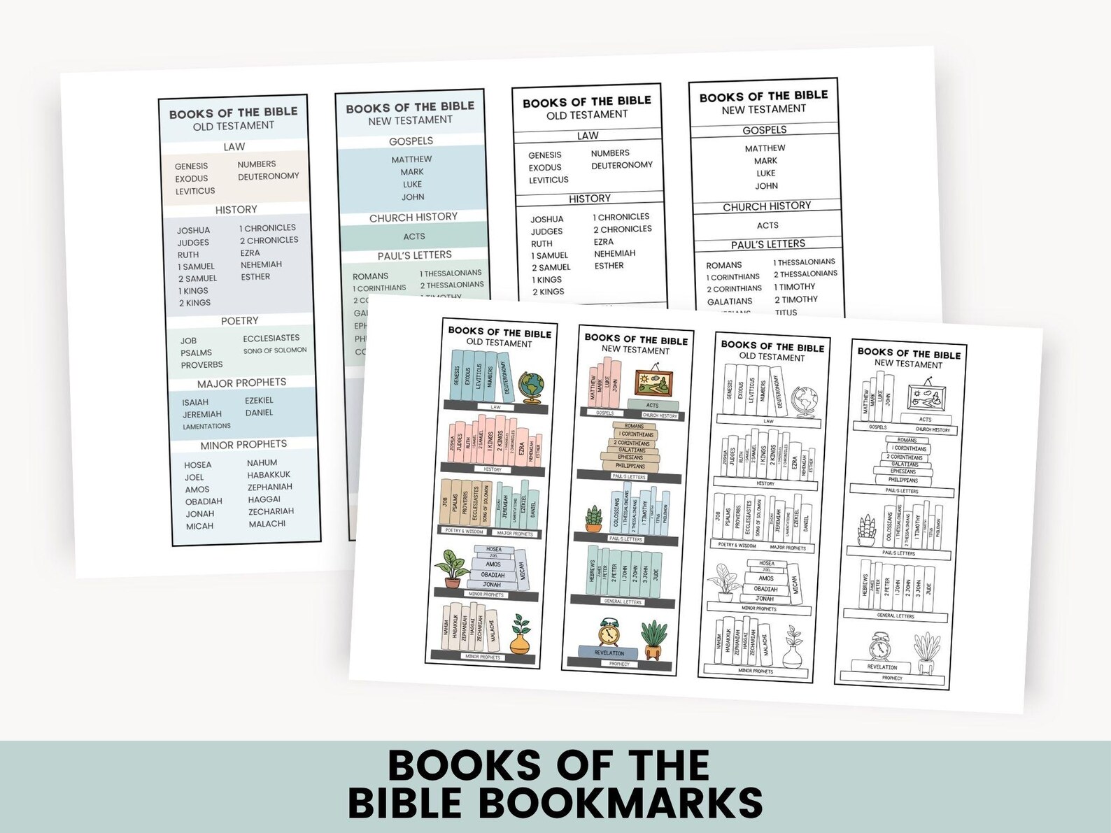 Books of the Bible Printable Bookmarks | Bible Study Bookmarks | Old ...