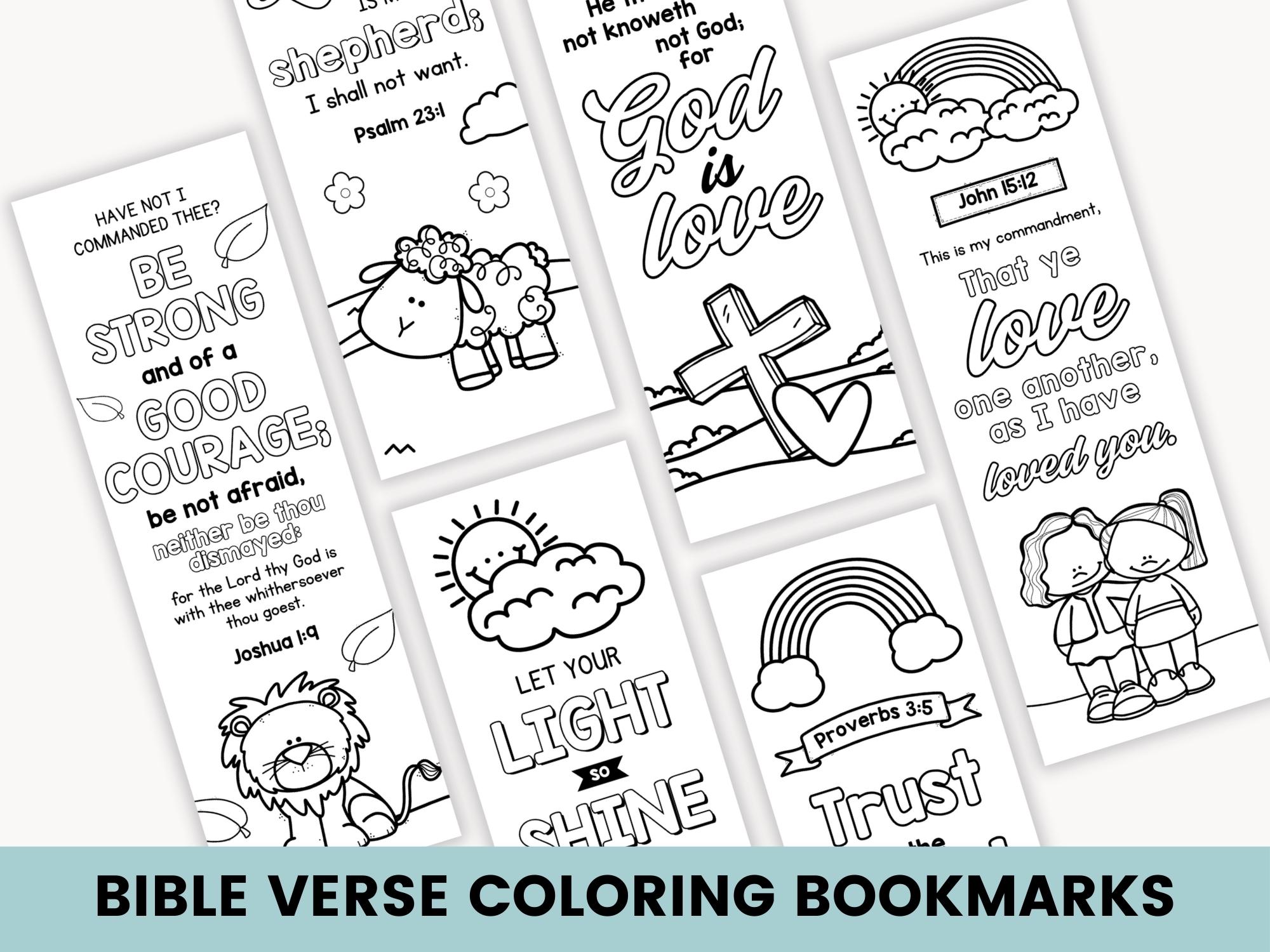 Printable Bible Verse Coloring Bookmarks for Kids | Christian Coloring ...