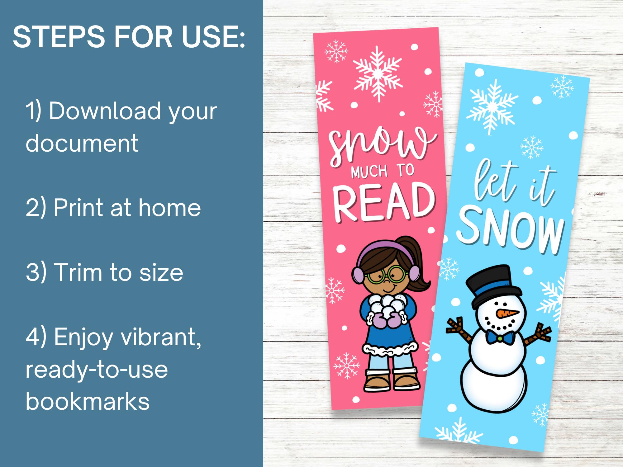Printable Winter Bookmarks for Kids | Reading Incentives | Instant ...