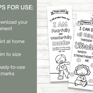 Printable Bible Verse Coloring Bookmarks for Kids | Christian Coloring ...