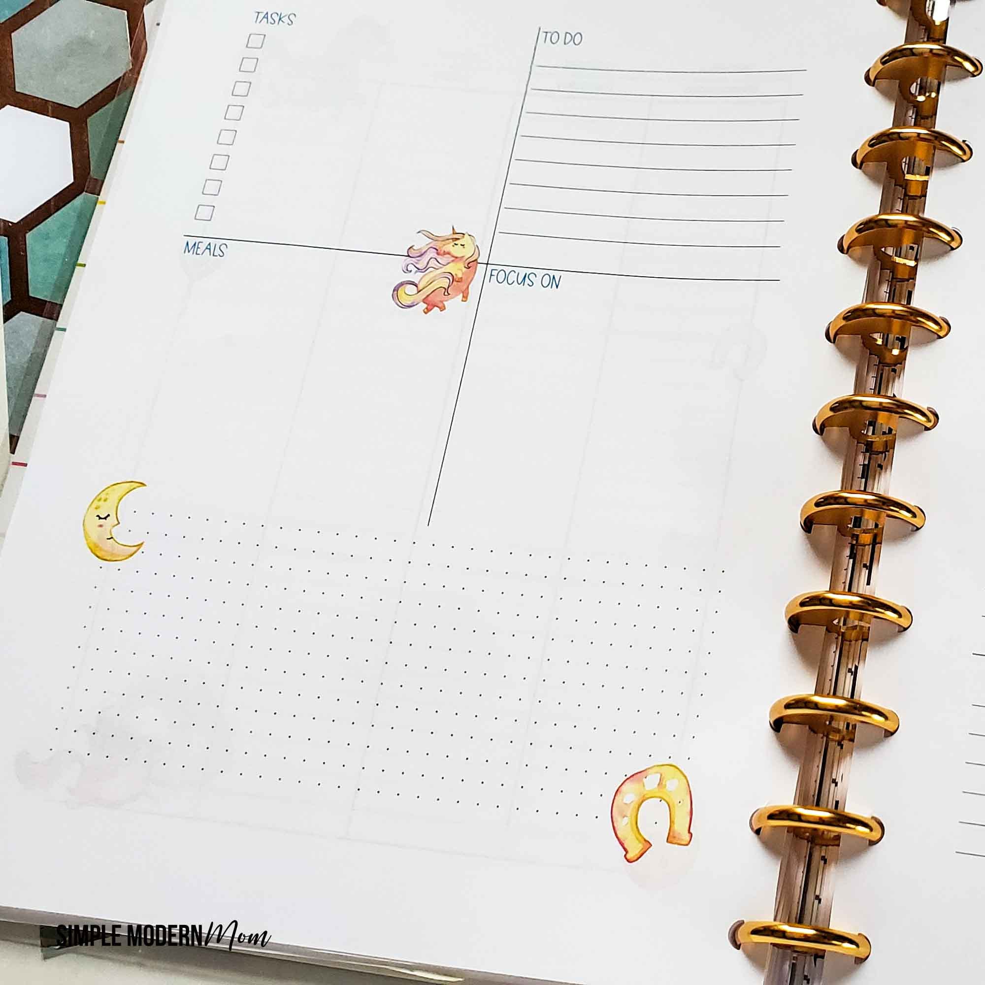 Unicorn Planning Pages Unicorn Printable Planner Fits Big - Etsy