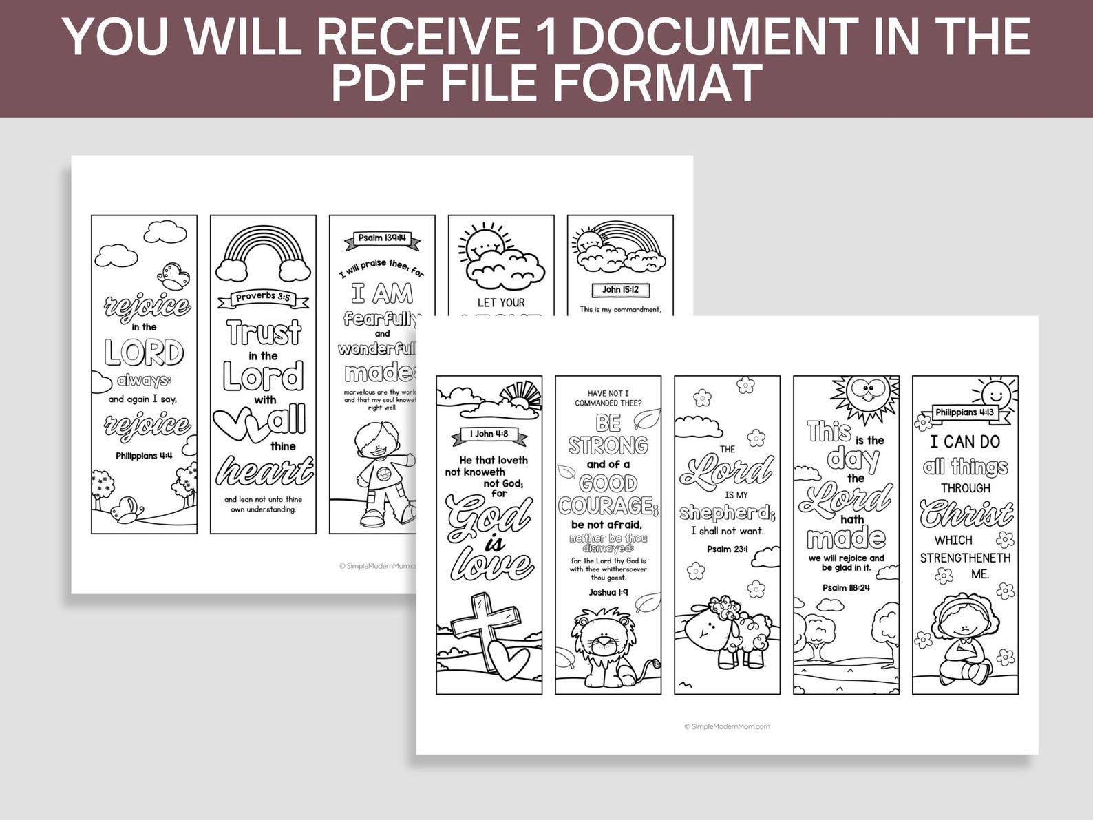 Printable Bible Verse Coloring Bookmarks for Kids | Christian Coloring ...