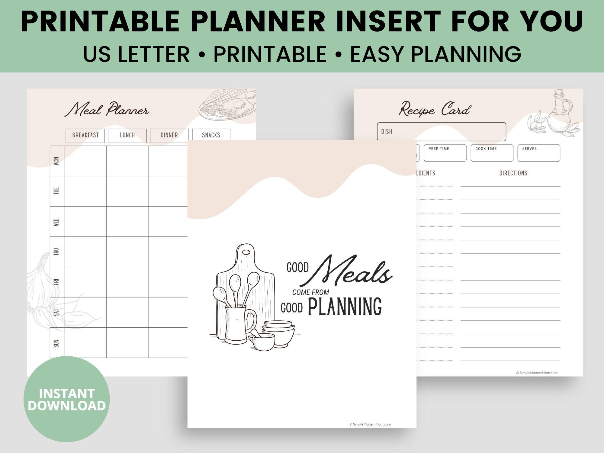Kitchen Organization Printables, Meal Planner, Pantry Inventory ...