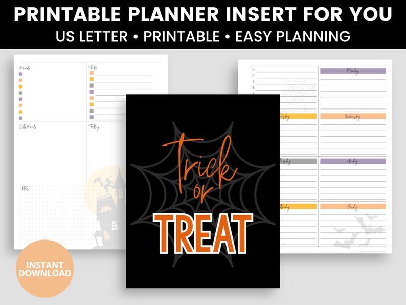 Halloween Dashboard Layout Planner Insert, October Planner Inserts ...