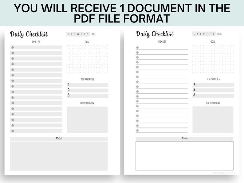 Daily Planner Printable Pages - Great for Discbound Planners, Daily ...