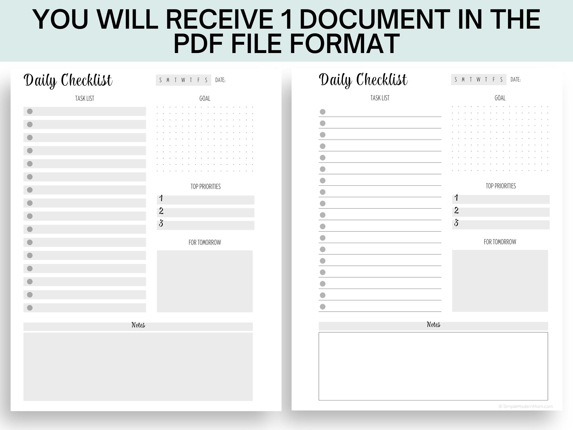 Daily Planner Printable Pages - Great for Discbound Planners, Daily ...