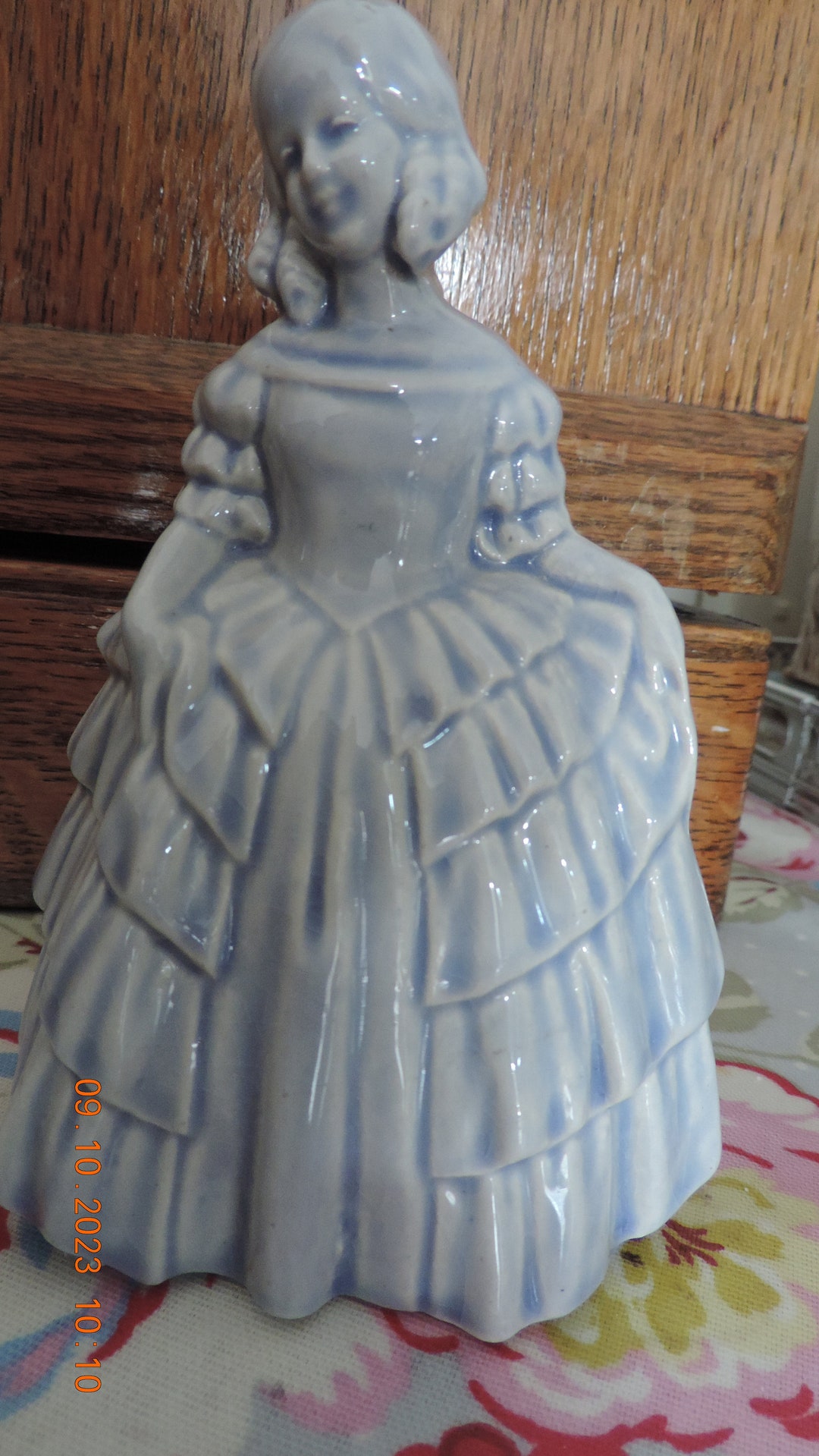 Vintage Blue Crinoline Lady Figure Ornament - Etsy