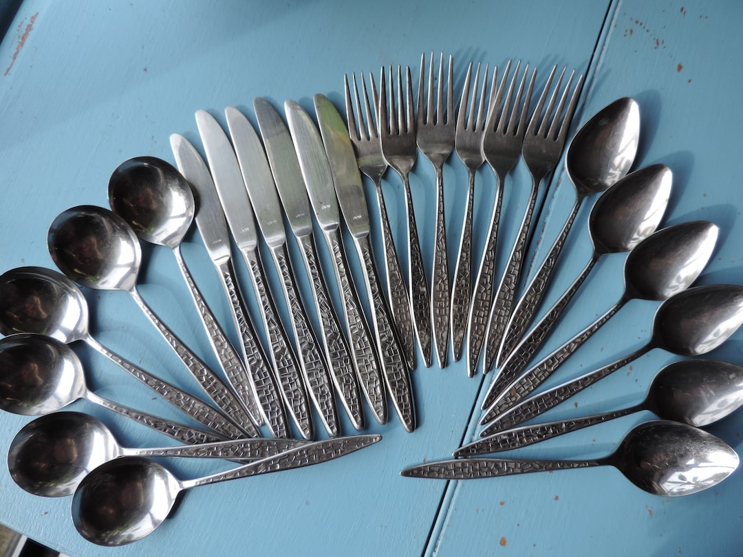 Vintage Retro Viners Mosaic Stainless Steel Cutlery X 24 Pieces - Etsy