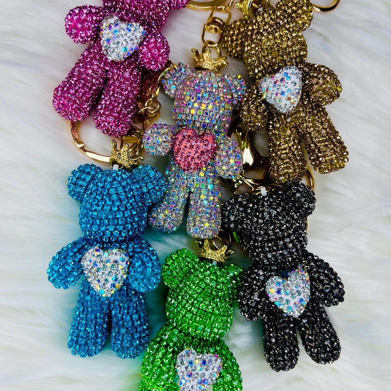 Teddy Bear Keychain - Etsy