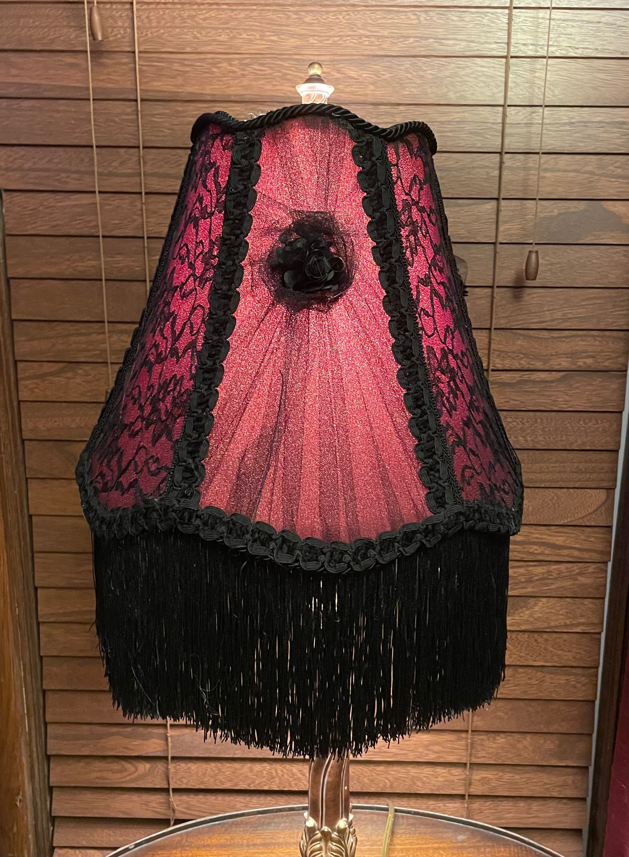 Maroon Lace Rosette Tulle Victorian Era Inspired, Vintage or Gothic ...