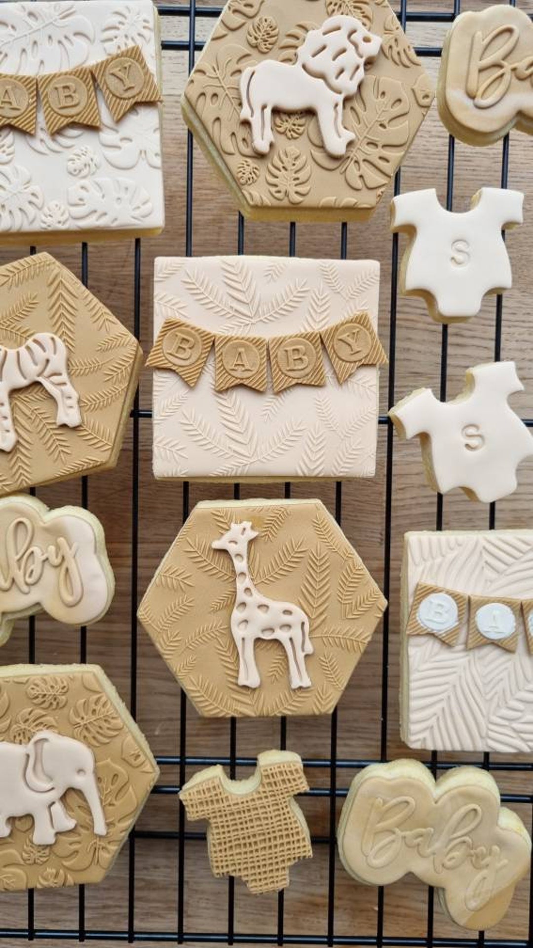 10 Safari Baby Shower Cookies Baby Party Fondant Cookies Personalized ...