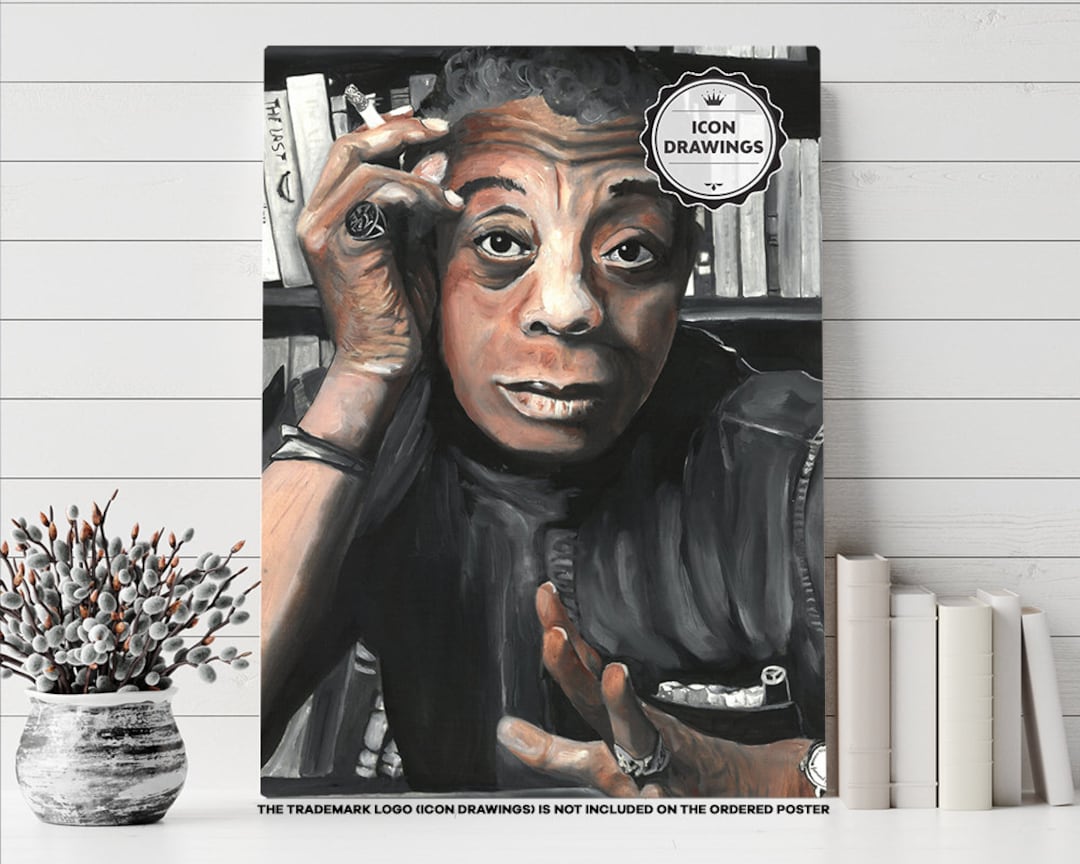 James Baldwin Poster, Drawings Icon Portrait, Minimalist Wall Art Decor ...