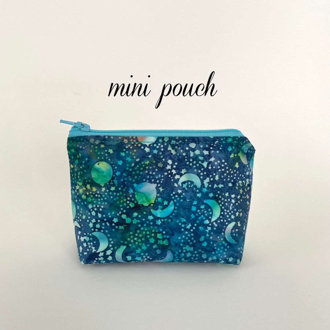 Moon and Star Bali Batik Mini Standing Pouch / Small Handmade Pouch - Etsy