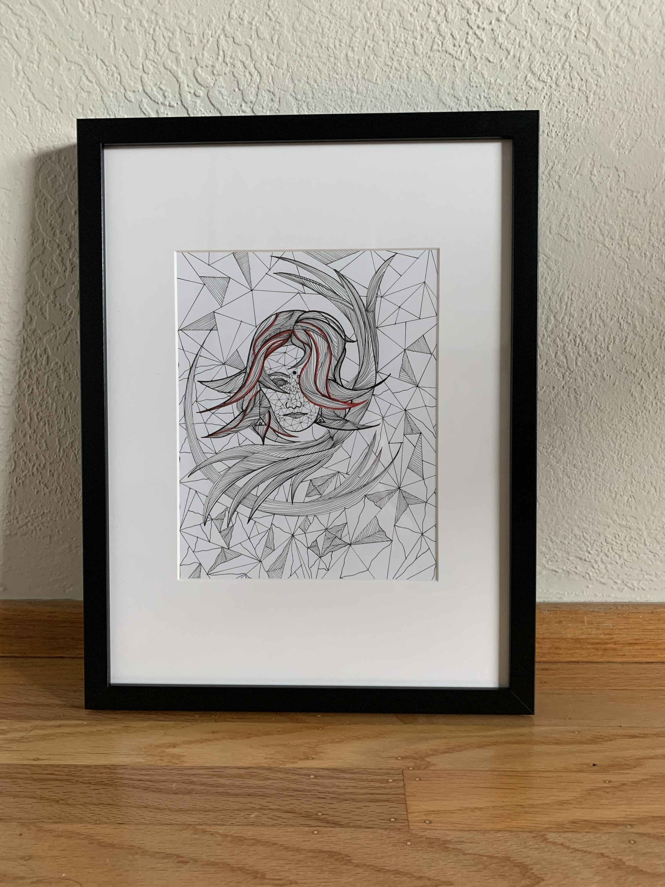 Original Framed Pen and Ink Illustration Wall Art: let - Etsy