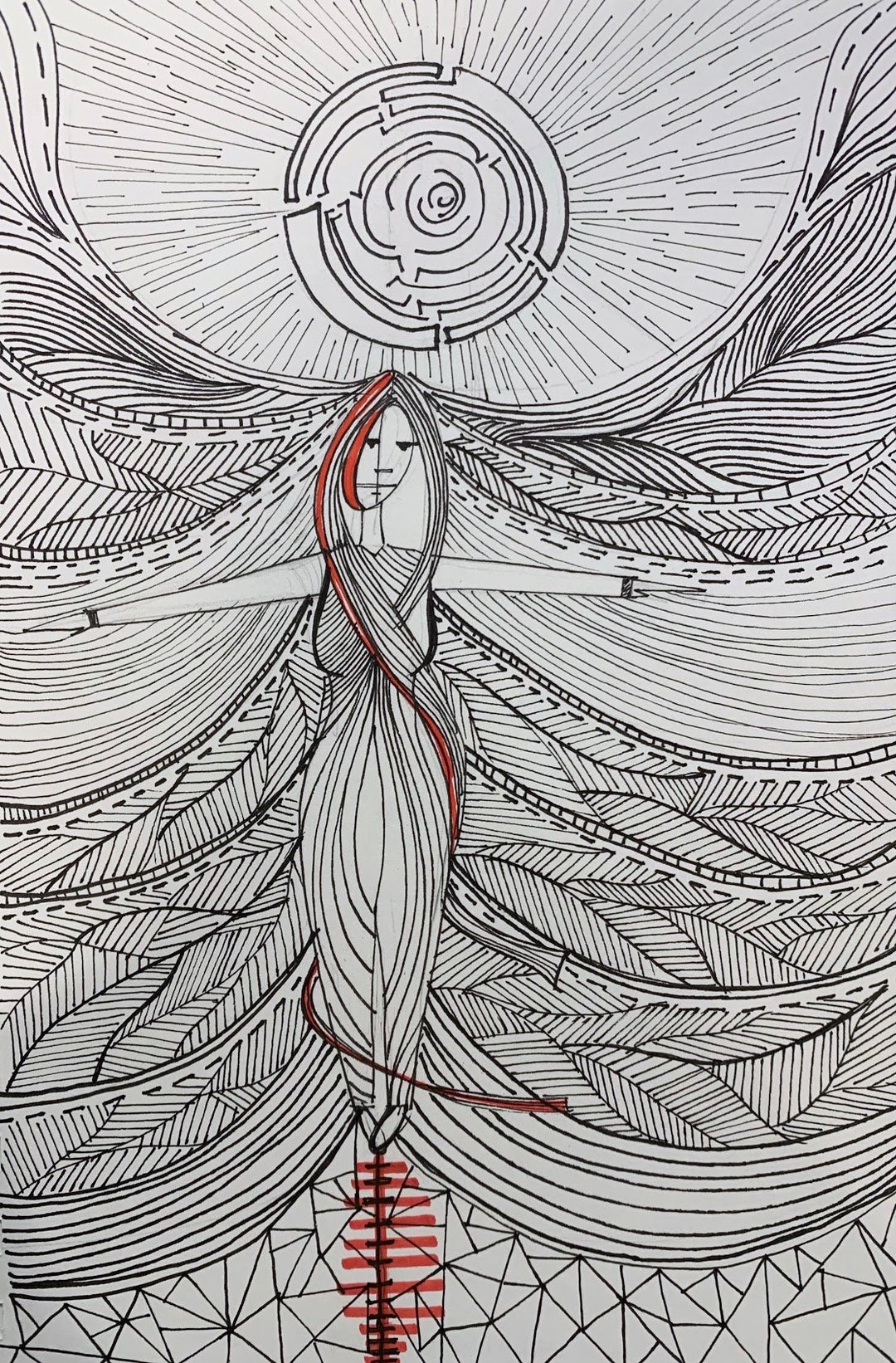 Original Pen and Ink Illustration Wall Art: Balancing Act - Etsy