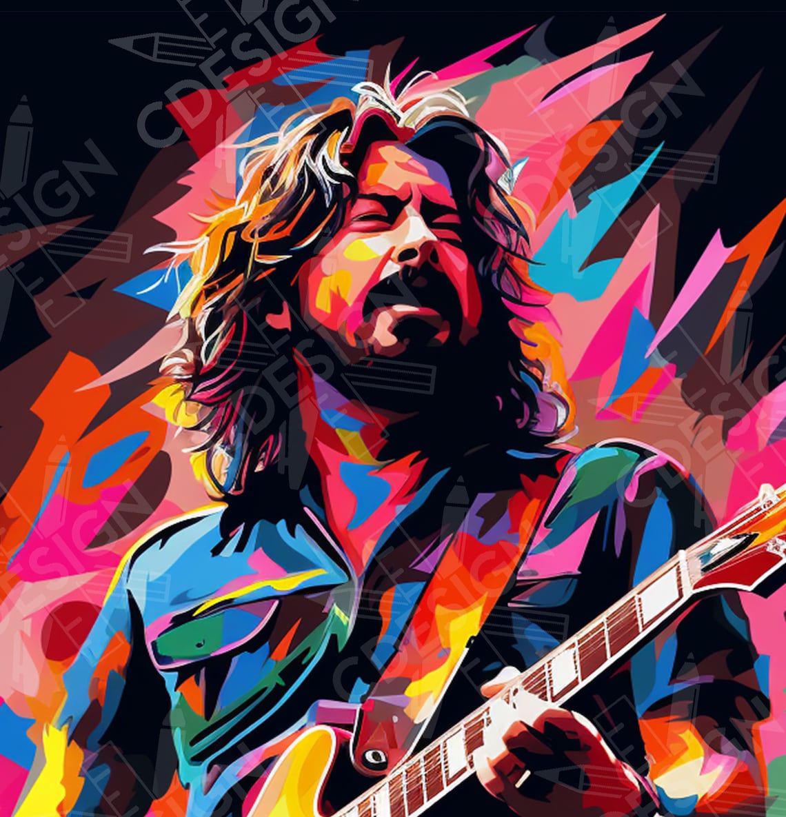 Dave Grohl-inspired A4 Art Print, Self-print, Rock Legend Tribute Decor ...