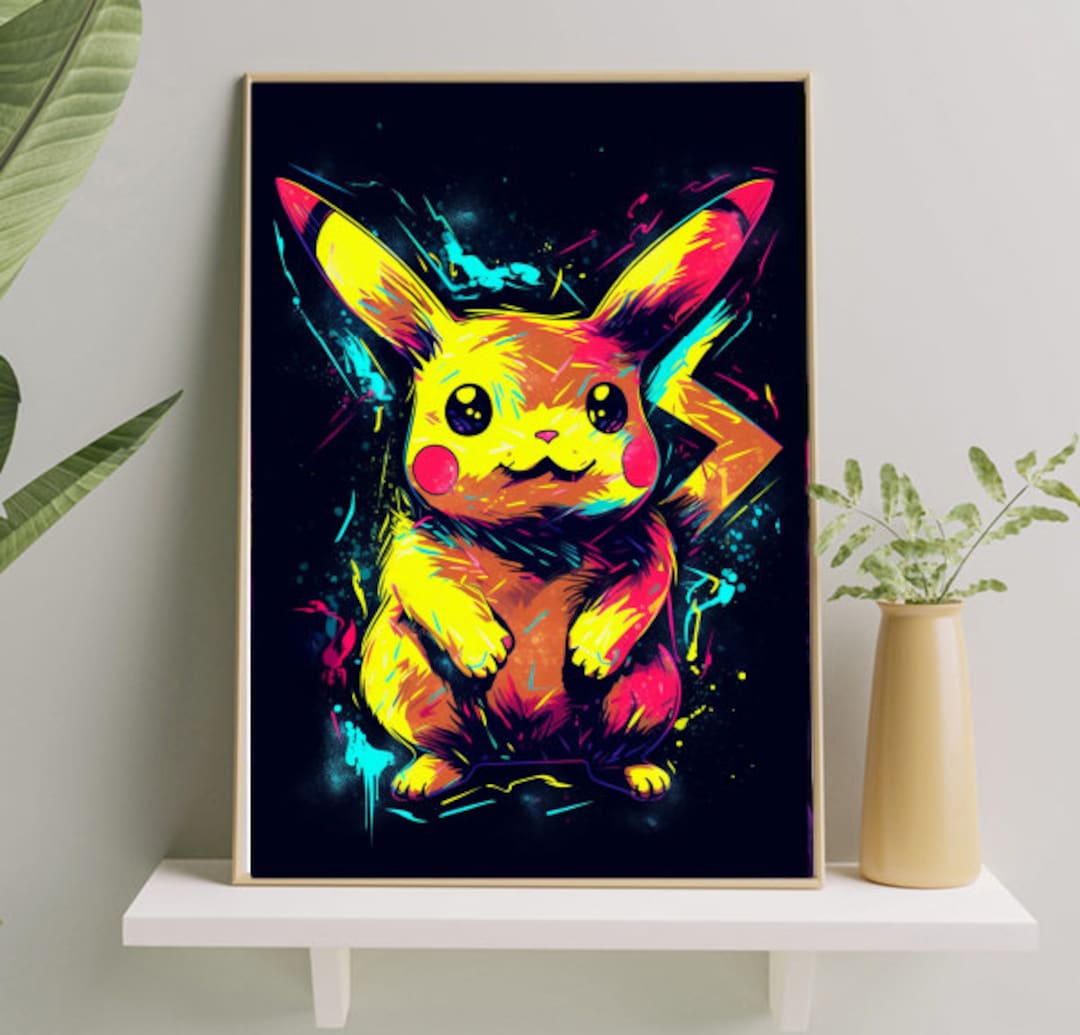 Pikachu A4 Digital Art Print, Self-print Pokémon Decor for Fans, Kids ...