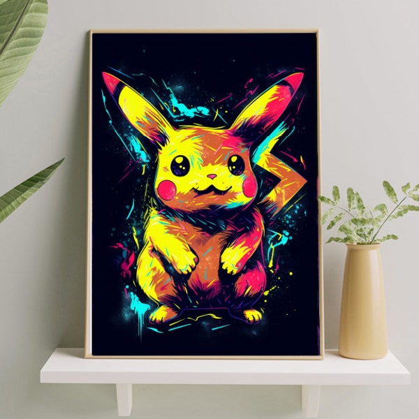 Pikachu A4 Print - Etsy