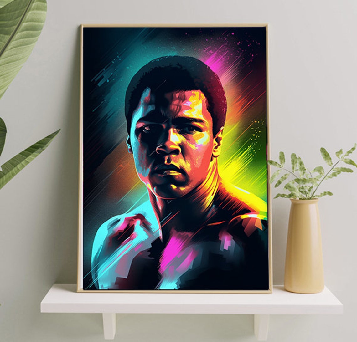 Neon Muhammad Ali A4 Print, "the Greatest" Boxing Legend Art, Instant ...
