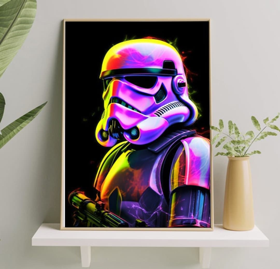 Bold Neon A4 Stormtrooper Digital Art Print Instant Download Star Wars ...