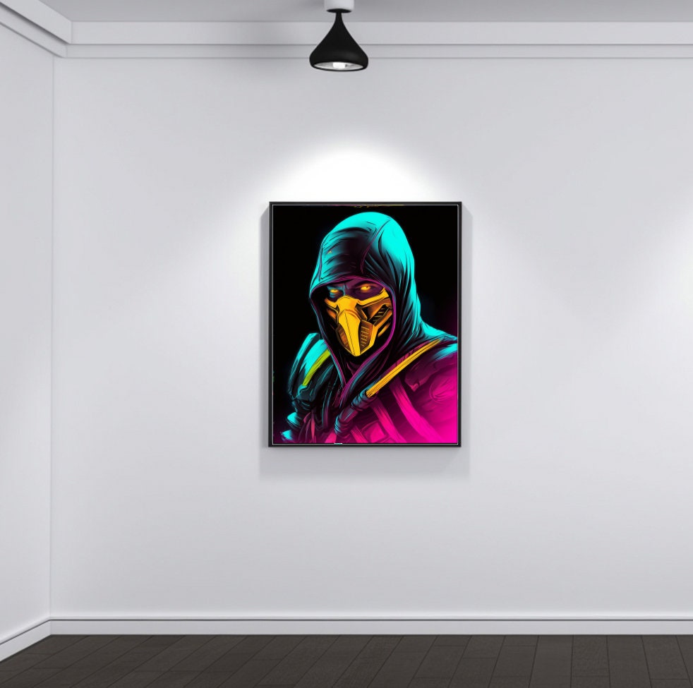 Scorpion Mortal Kombat A4 Digital Art Print, Self-print Gaming Decor ...
