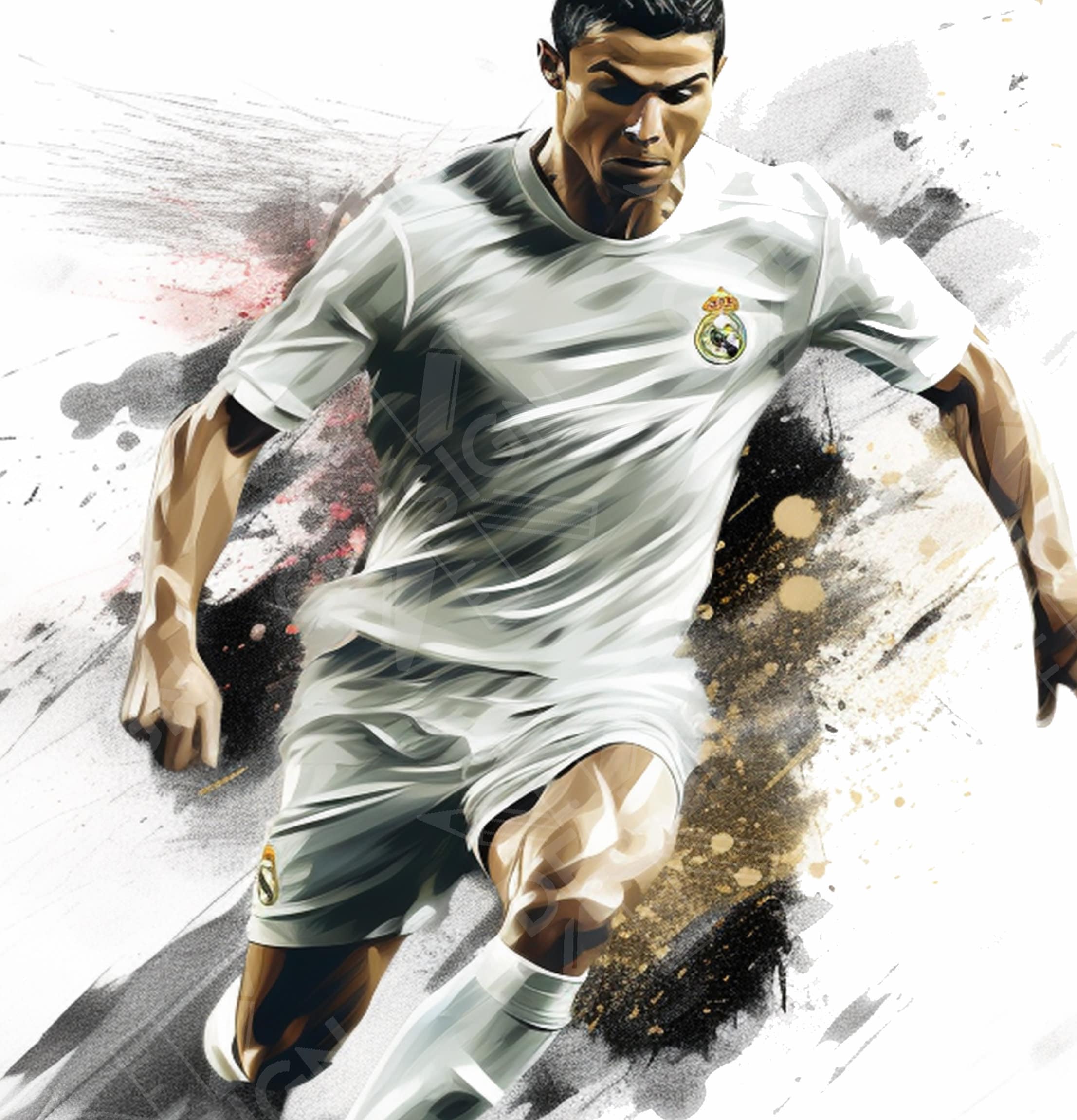 Cristiano Ronaldo CR7 A4 Watercolour Print - Champions League Icon ...