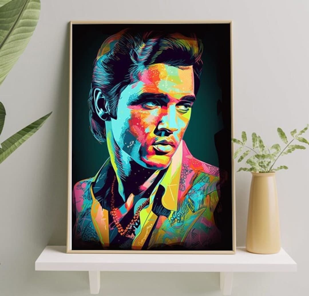 Eye-catching Elvis Presley Neon A4 Digital Art Print - Instant Download ...