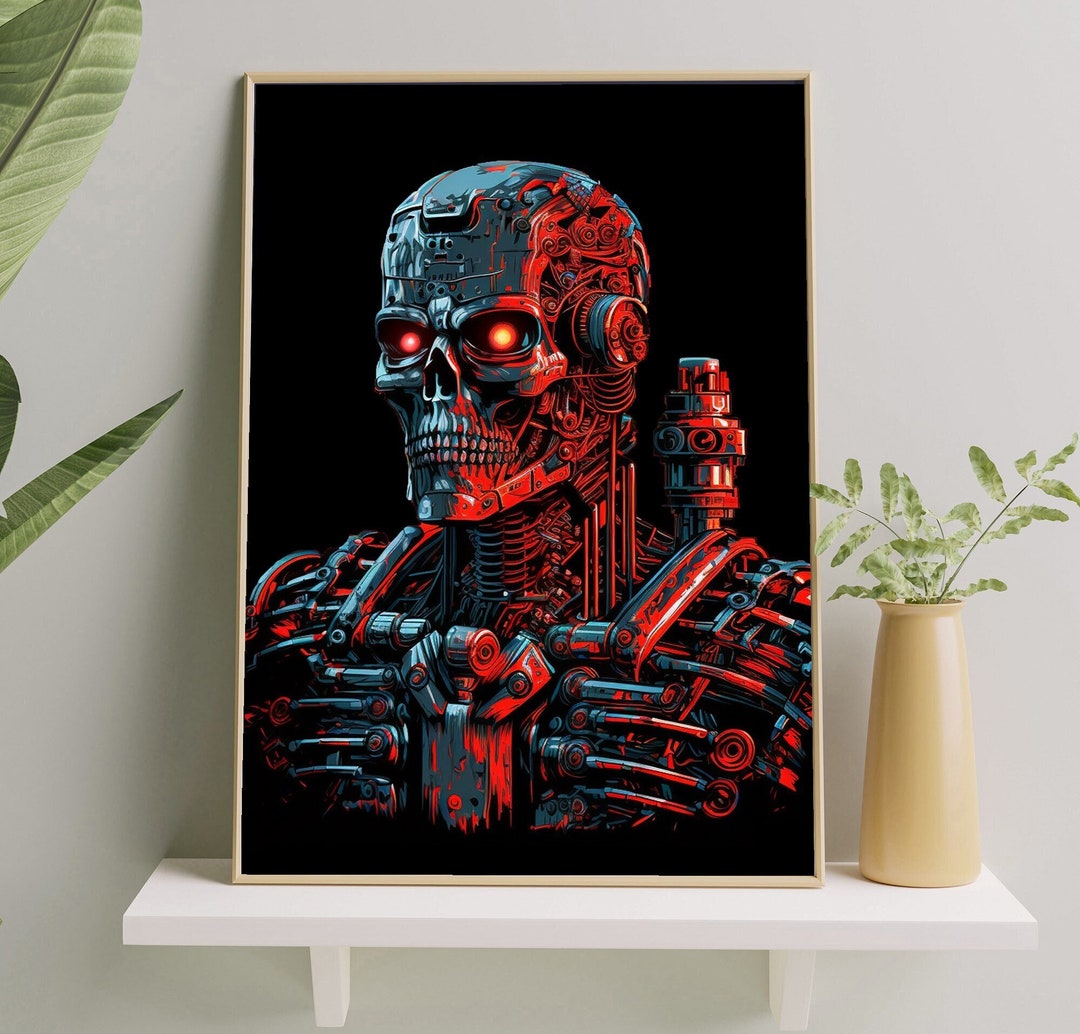 Terminator T-800 Endoskeleton A4 Art Print - Digital Download - Sci-fi ...