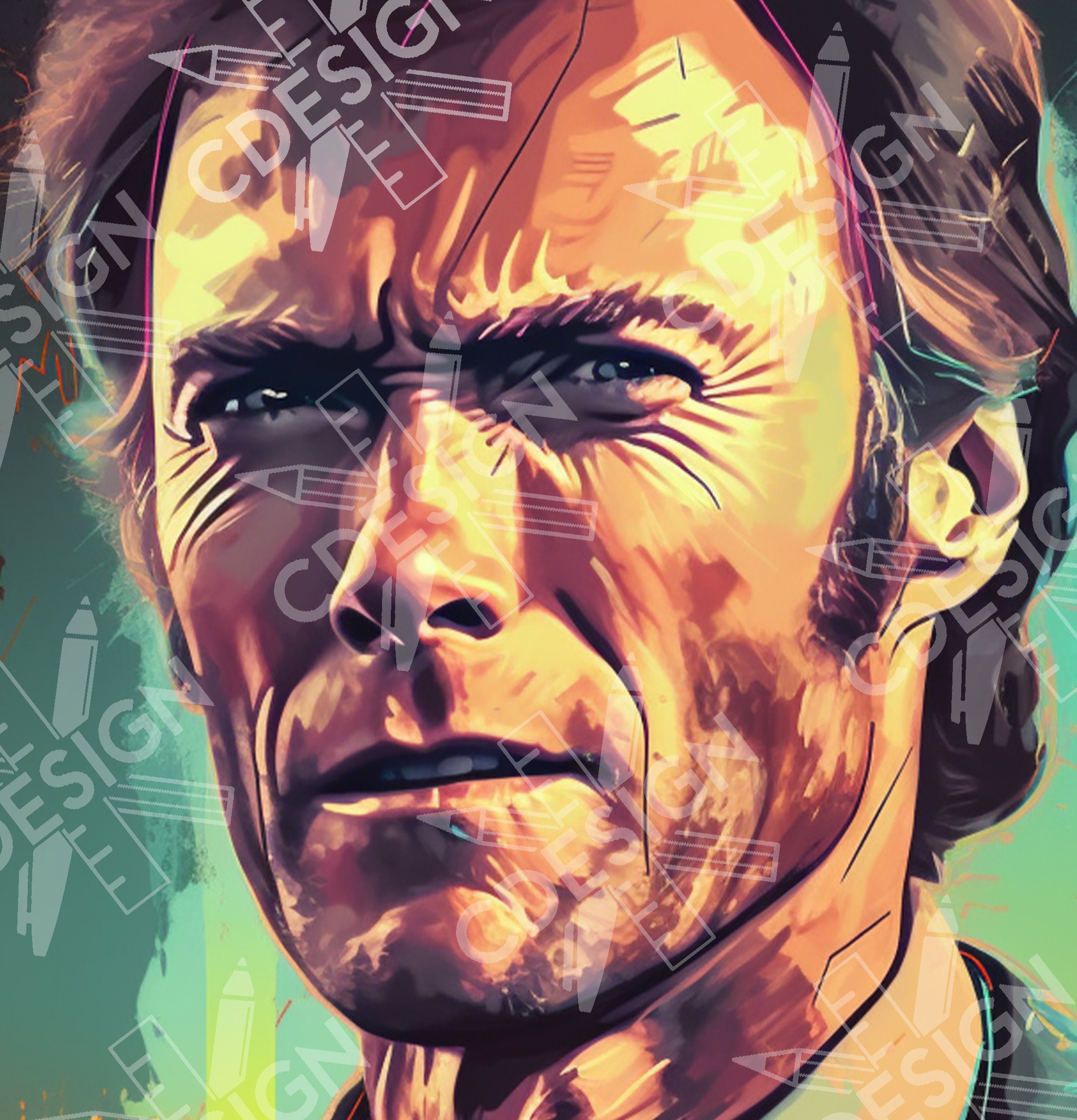 Clint Eastwood A4 Digital Art Print, Self-print Hollywood Legend Decor ...
