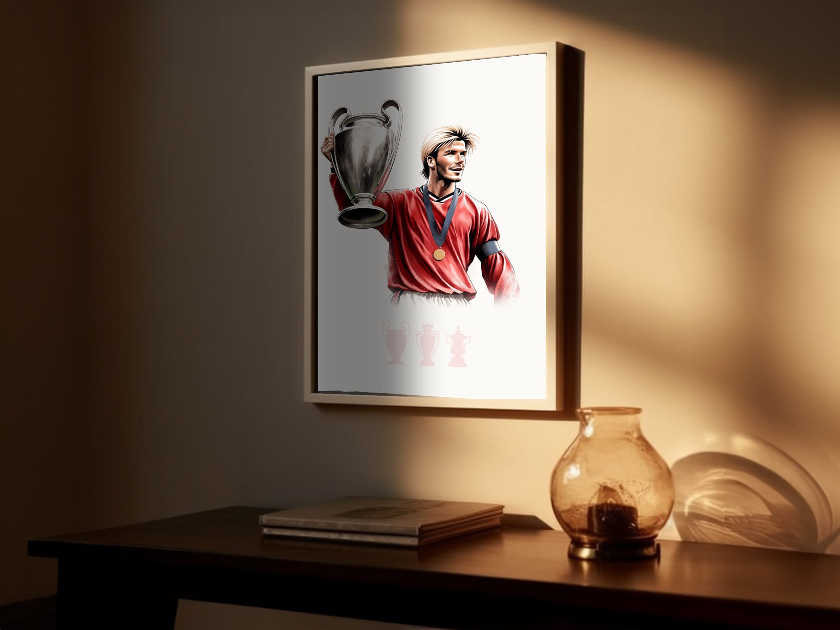 David Beckham Watercolor Art Print: Manchester United Treble Winner ...
