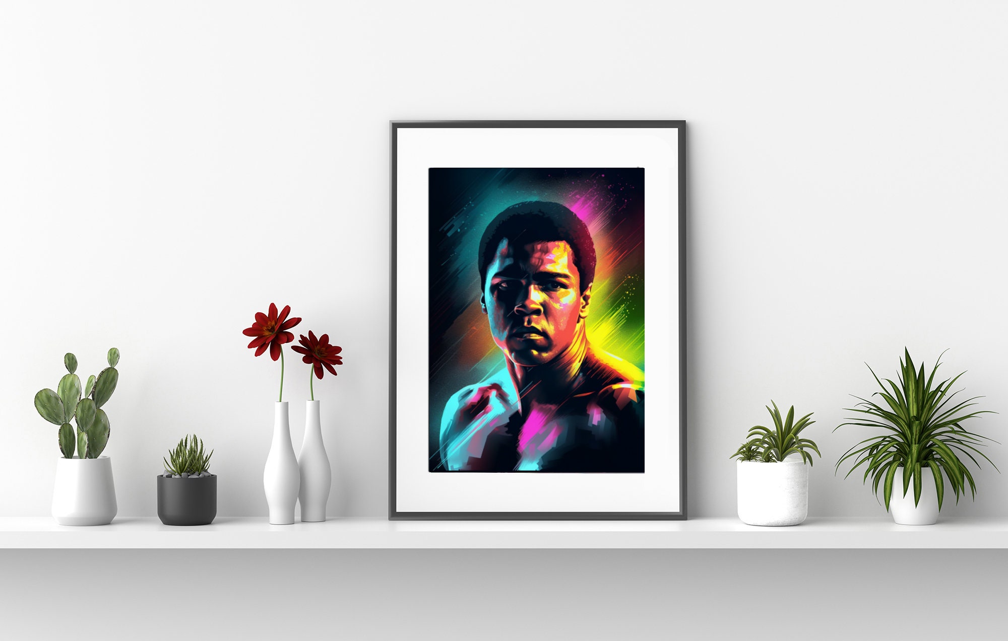 Neon Muhammad Ali A4 Print, "the Greatest" Boxing Legend Art, Instant ...