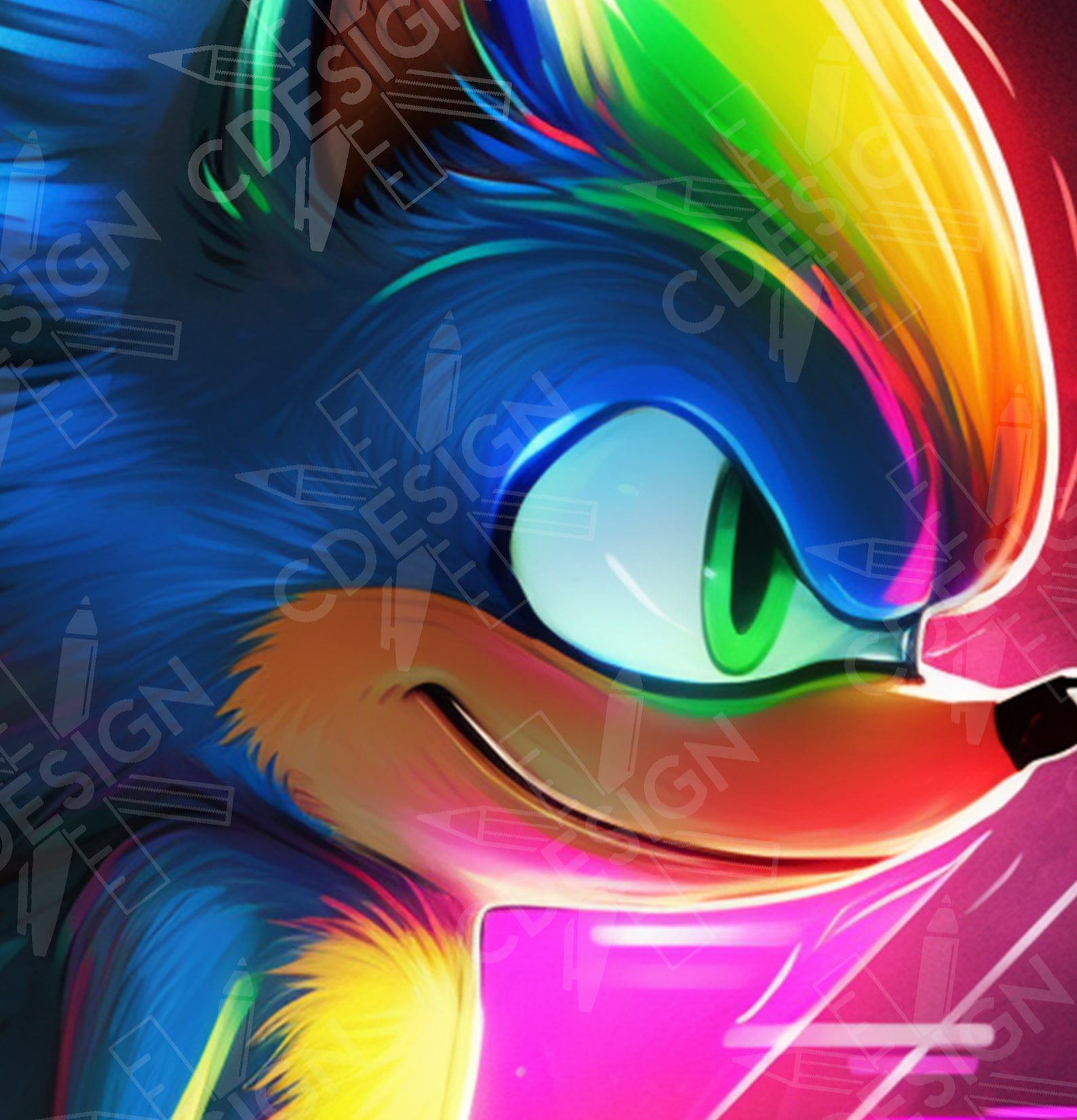 Sonic the Hedgehog Neon A4 Print, Vibrant Wall Art for Gamers & Kids ...