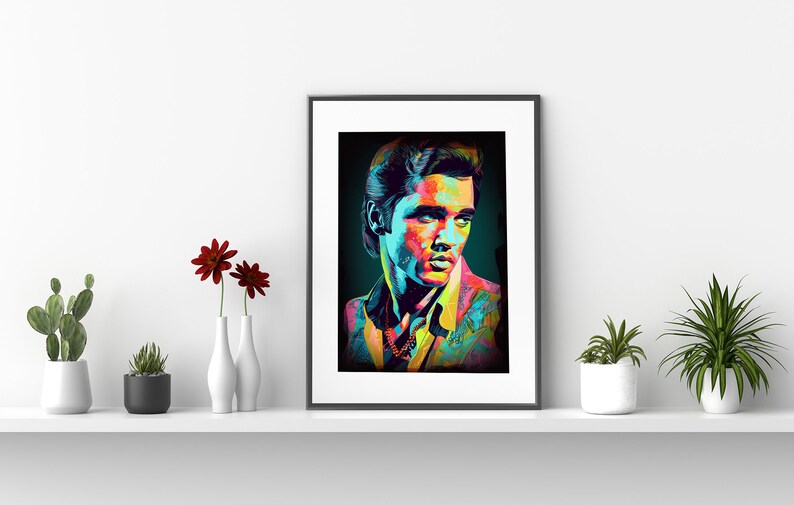 Eye-catching Elvis Presley Neon A4 Digital Art Print Instant - Etsy