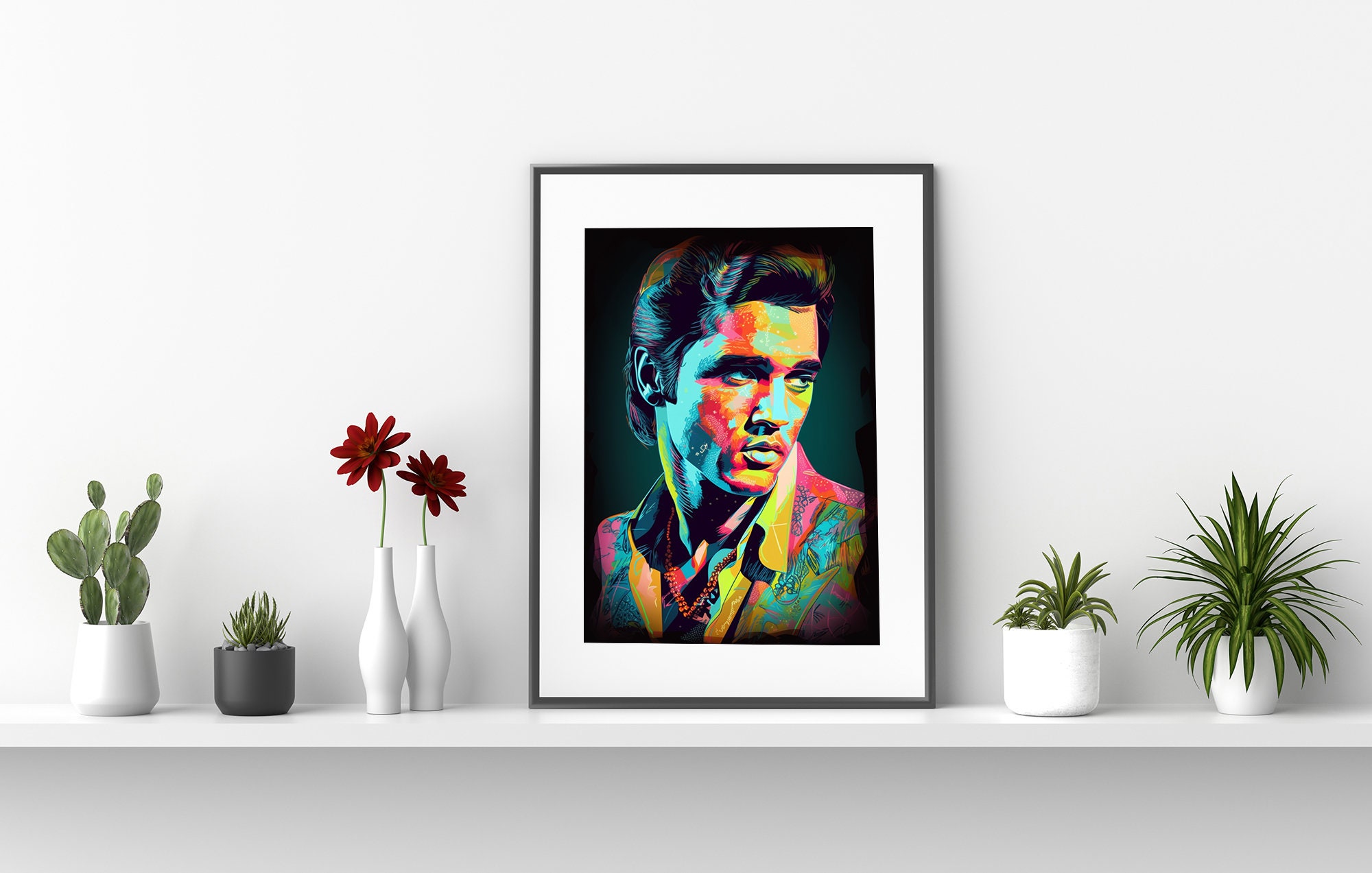 Eye-catching Elvis Presley Neon A4 Digital Art Print Instant Download ...