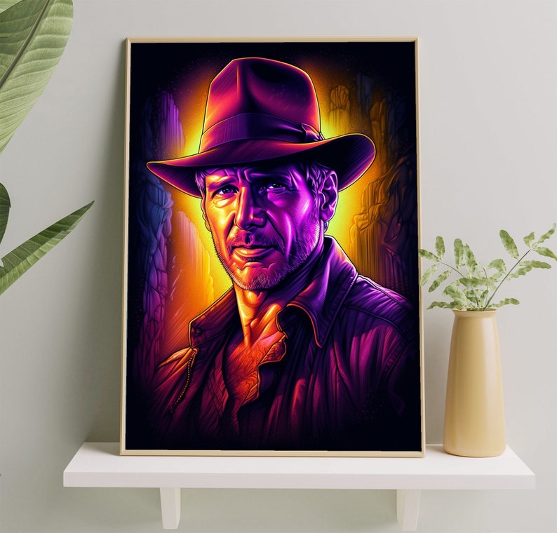 Indiana Jones A4 Retro Neon Poster Vintage Adventure Style - Etsy