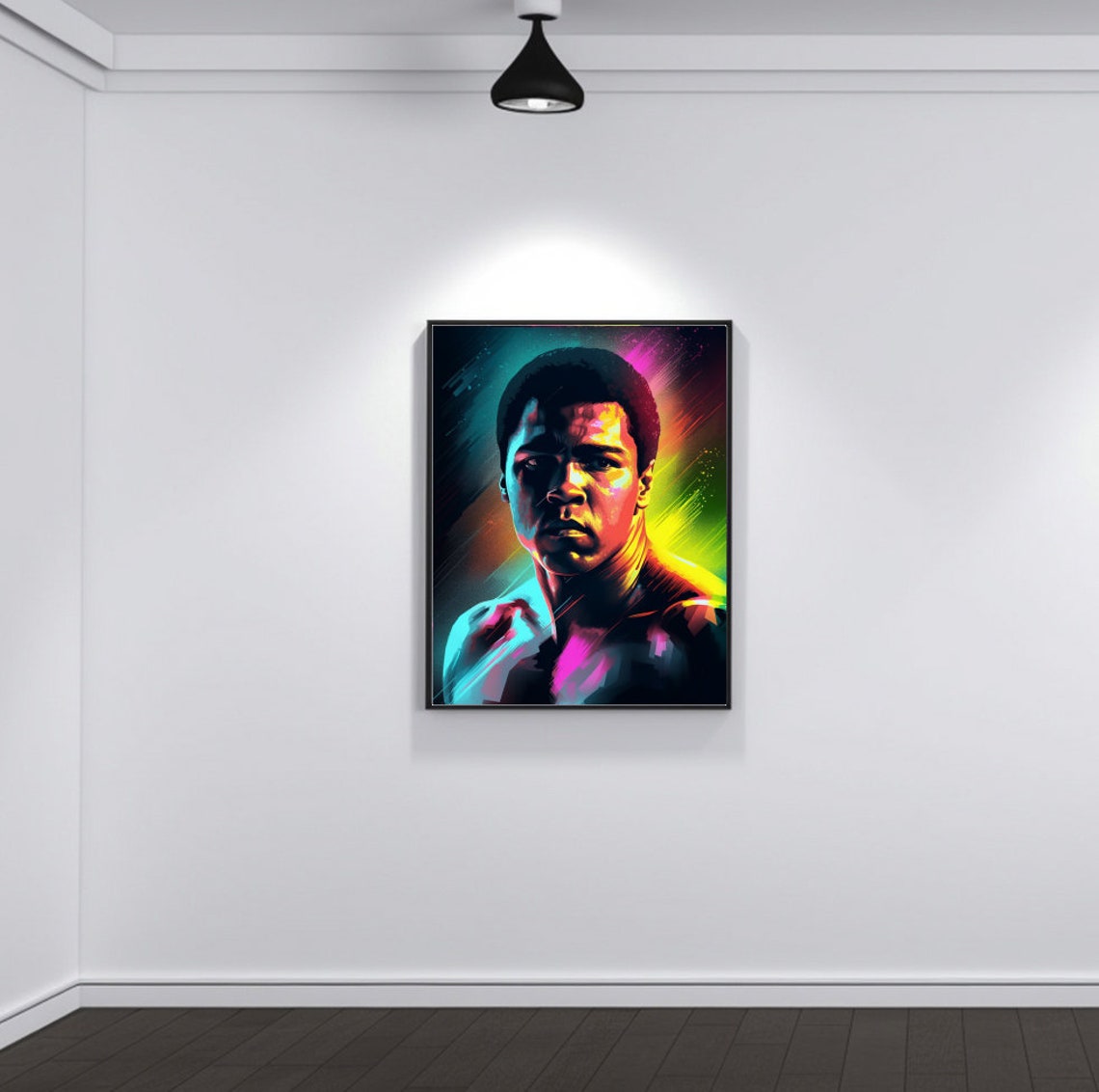 Neon Muhammad Ali A4 Print, "the Greatest" Boxing Legend Art, Instant ...