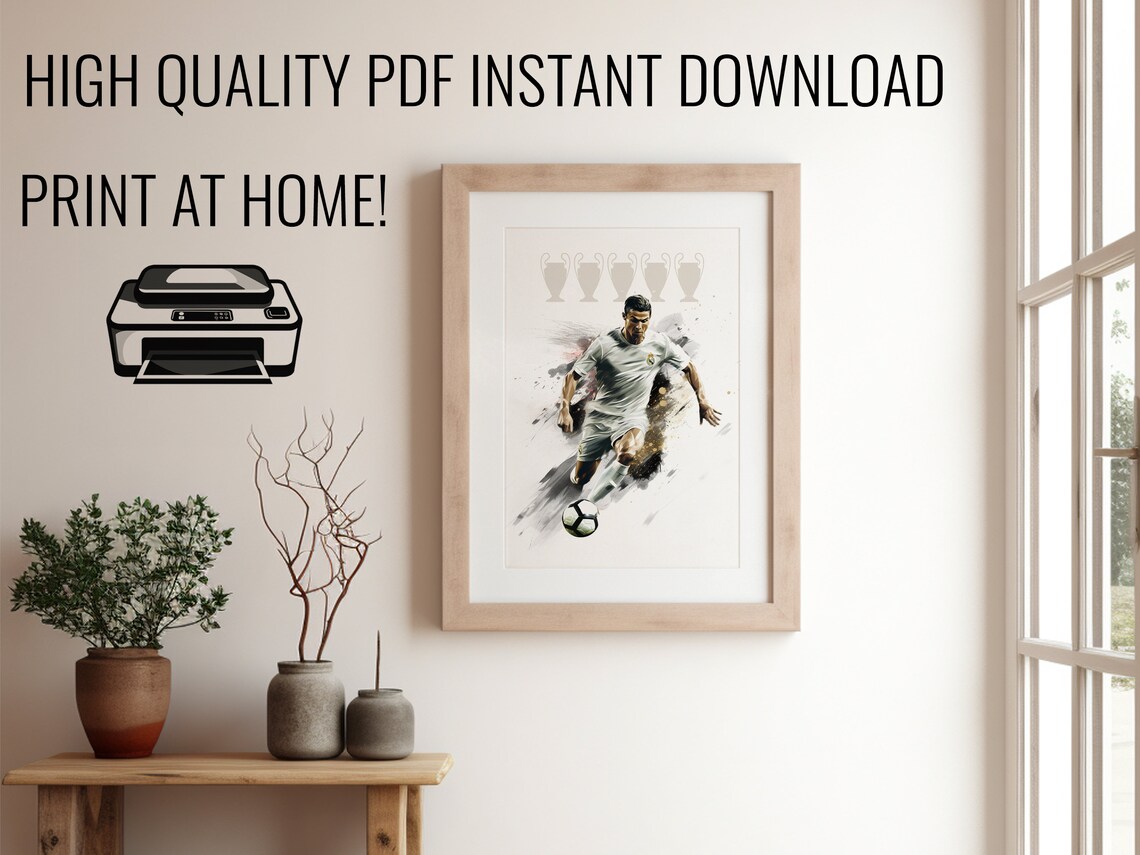 Cristiano Ronaldo CR7 A4 Watercolour Print Champions League - Etsy