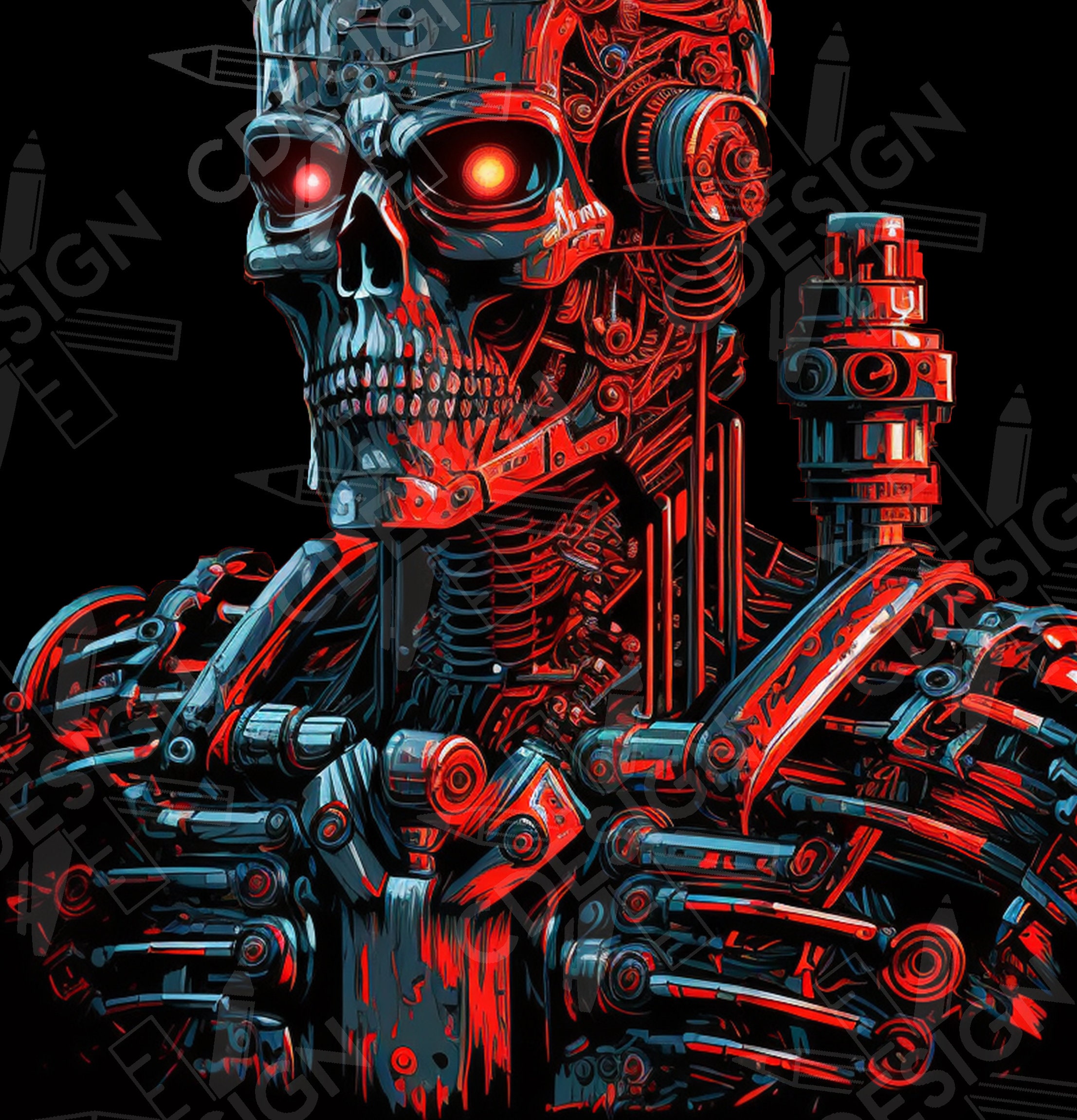 Terminator T-800 Endoskeleton A4 Art Print Digital Download Sci-fi ...