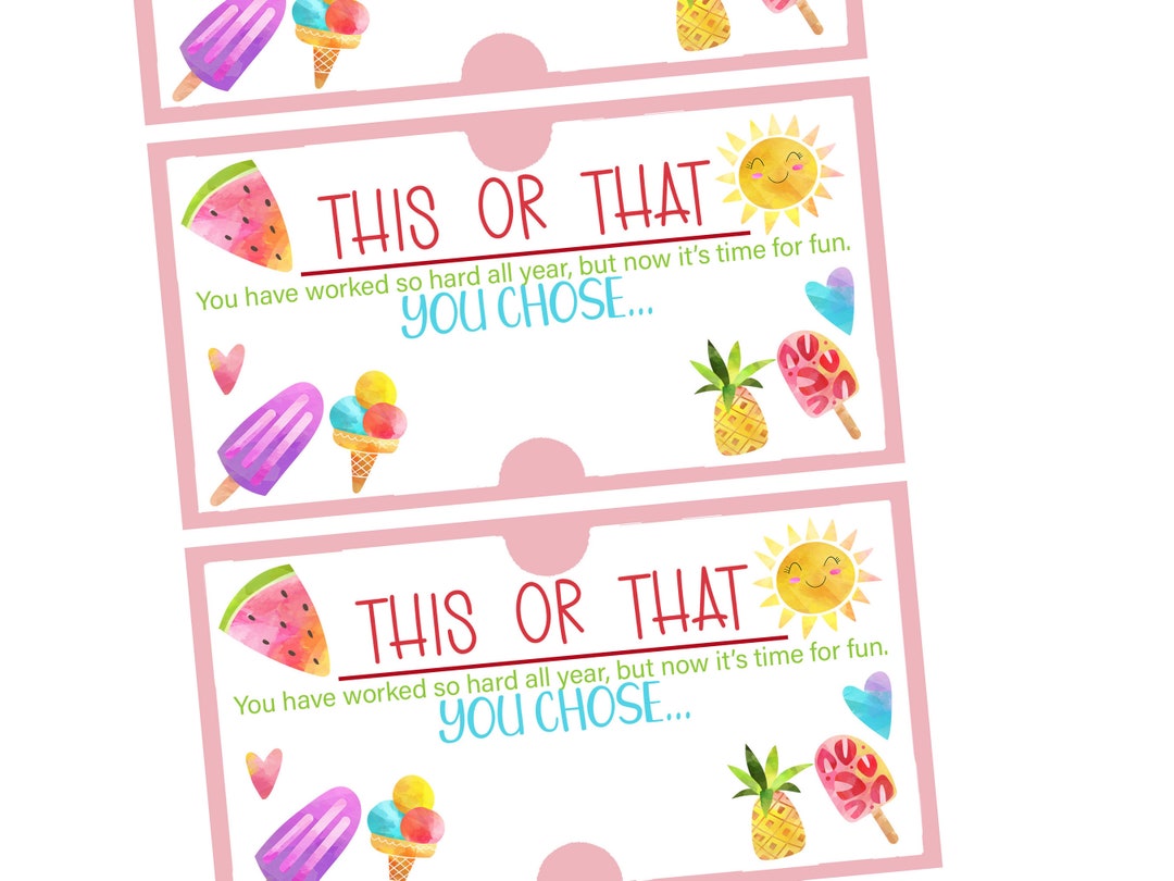 Summer This or That Summer Vacation Summer Activity - Etsy