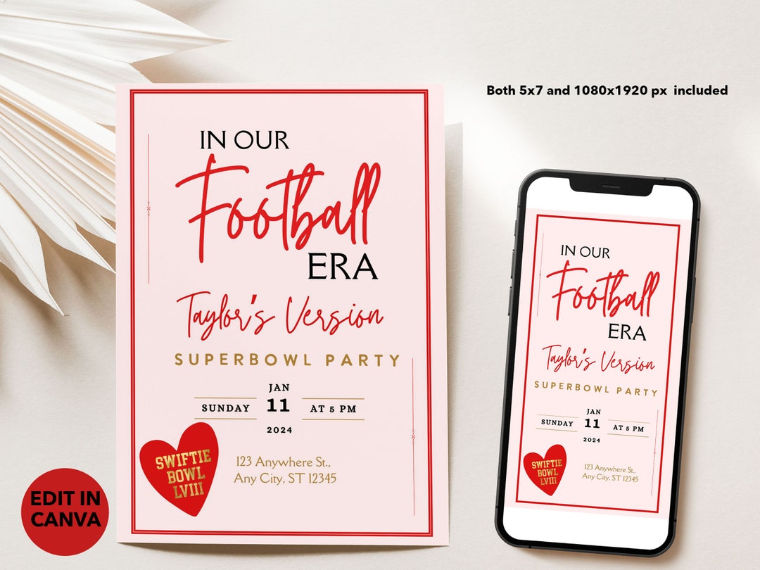 Taylor Swift Swiftiebowl Party Invitation Taylor Swift Swiftiebowl ...