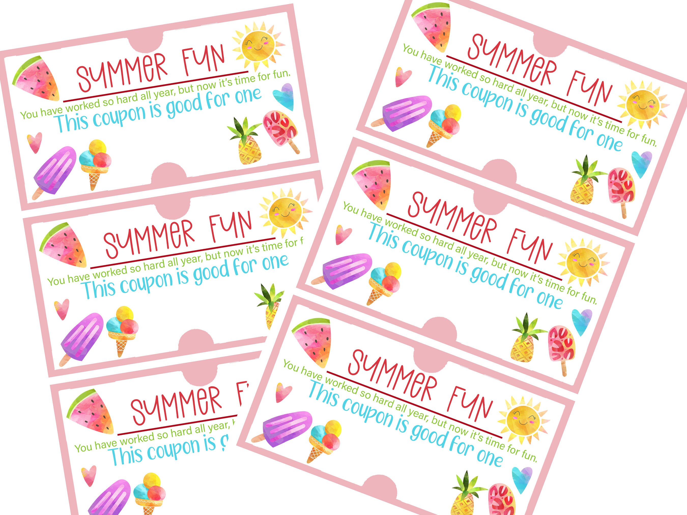 Summer Coupons End of School Year Vacation - Etsy