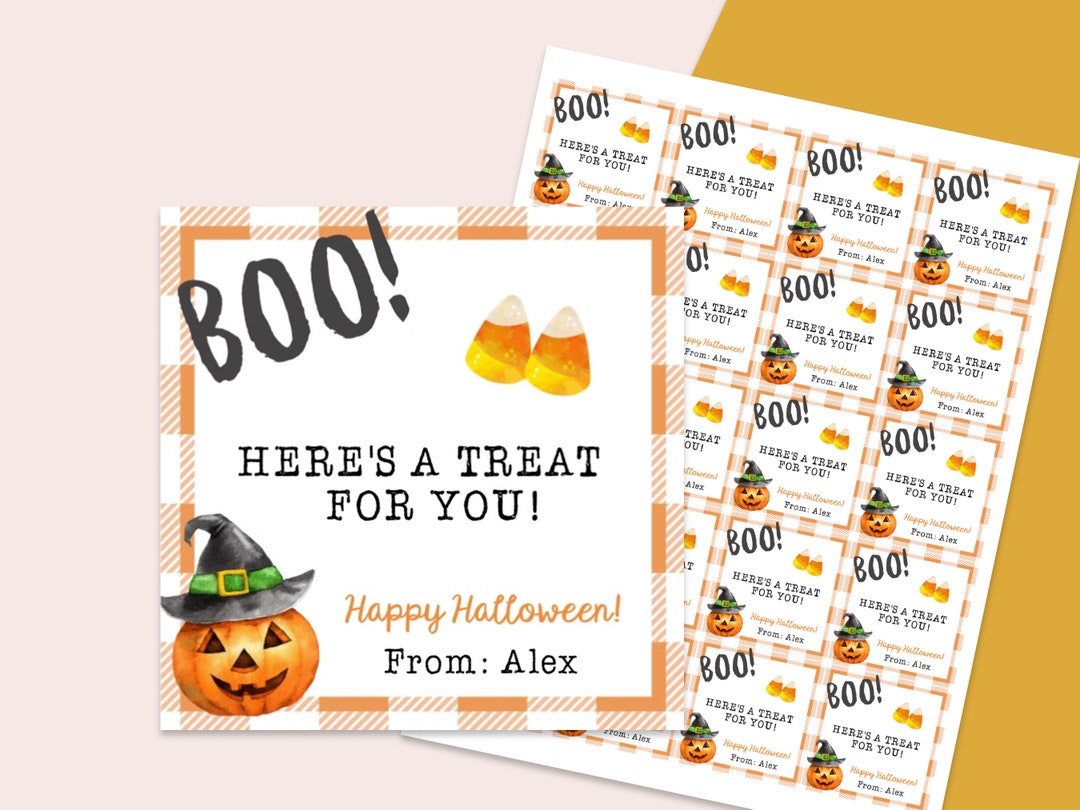 Halloween Gift Tag-a Treat for You Boo-printable Editable Halloween Tag ...