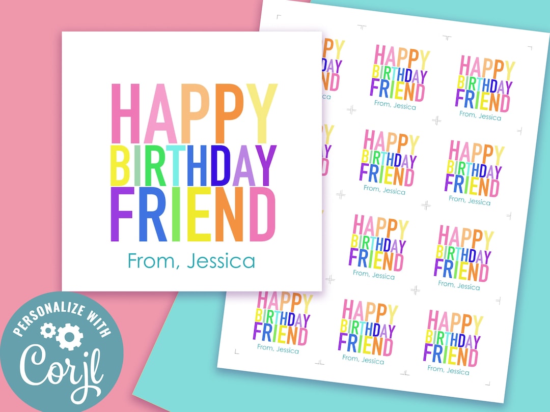 Printable Happy Birthday Gift Tags-editable Gift Tags for Friend - Etsy