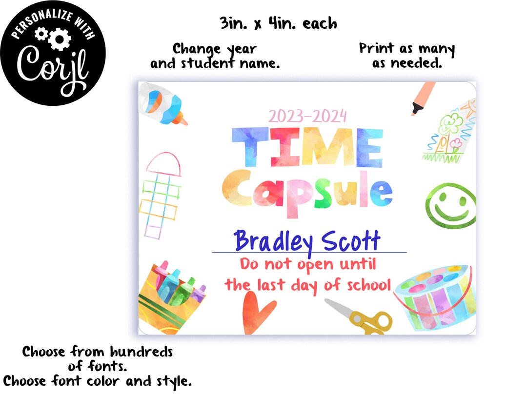Time Capsule-first Day of School - Etsy