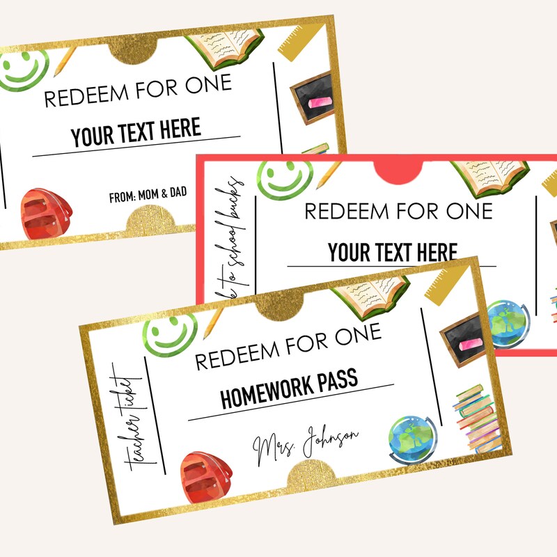 Classroom Coupons - Etsy