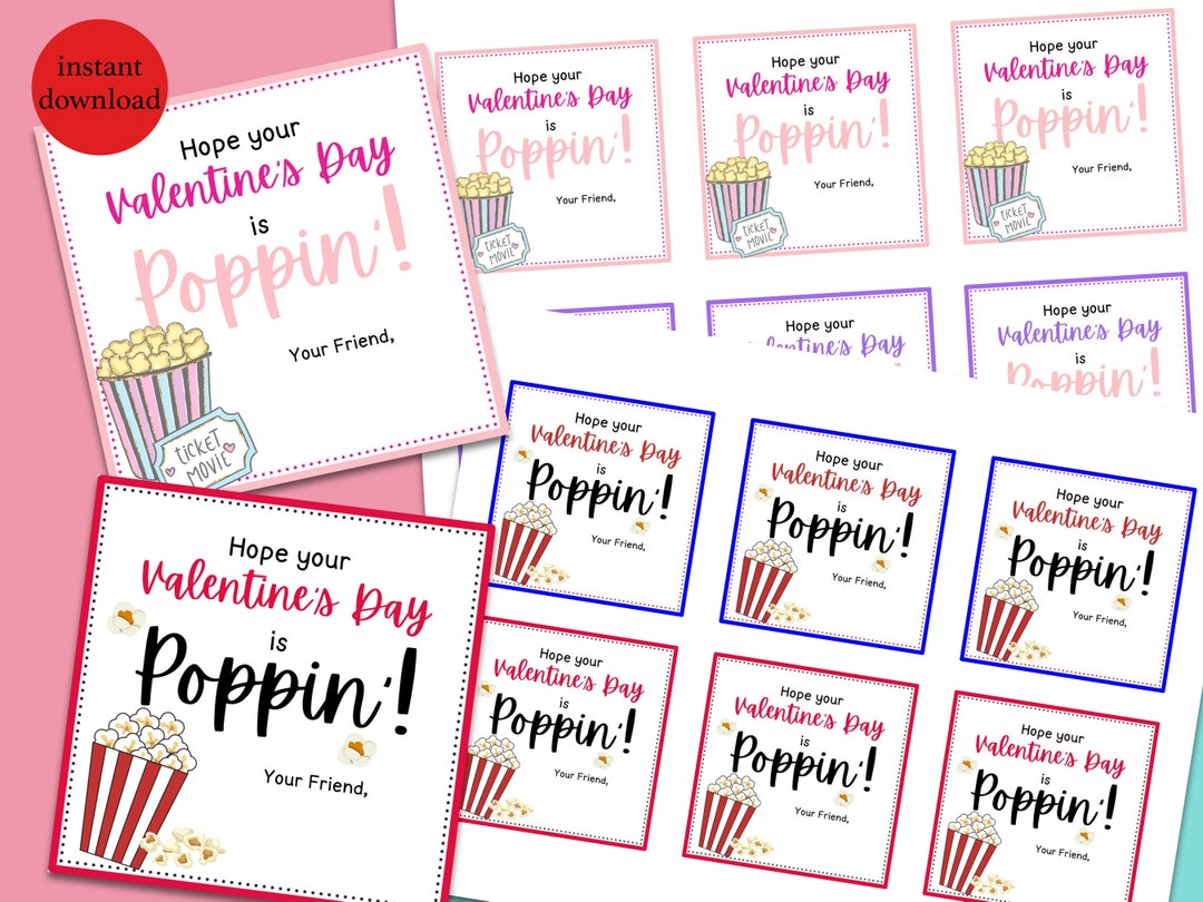 Valentines Day Tags-have a Poppin Valentines Day Popcorn Valentines Tag ...