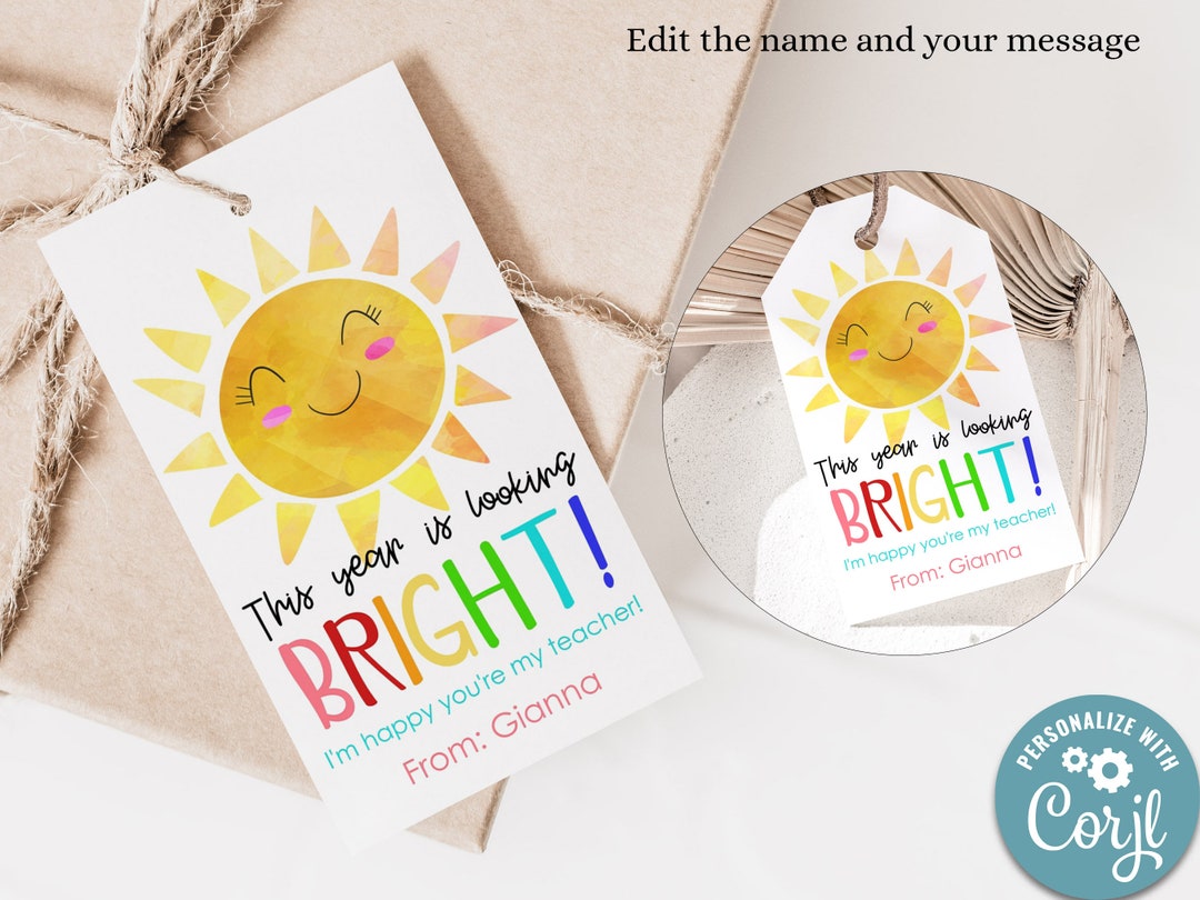 Back to School Tag This Year is Looking Bright Teacher Gift Tag - Etsy