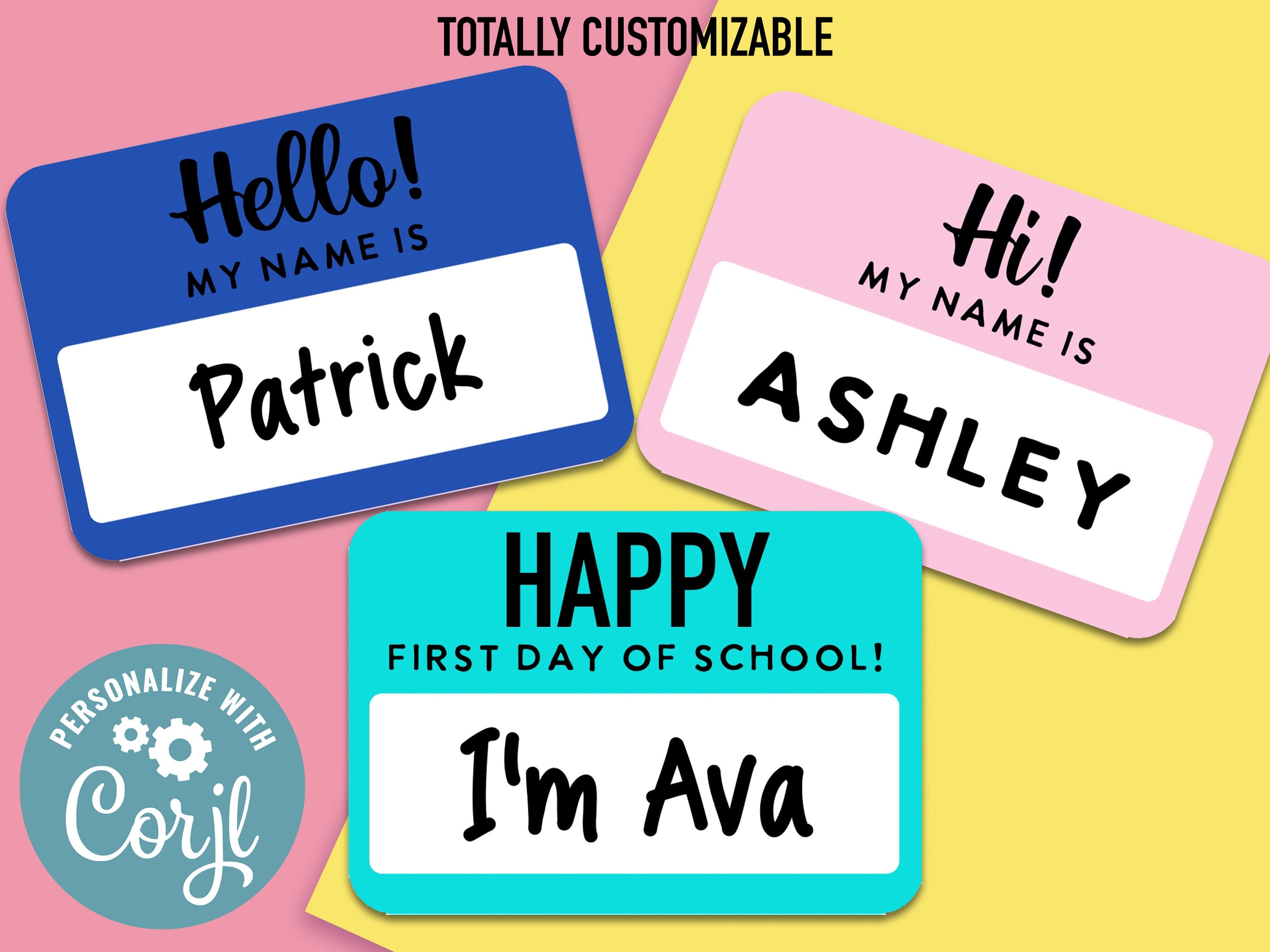 Back to School Name Tags-printable Name Tags-first Day of - Etsy
