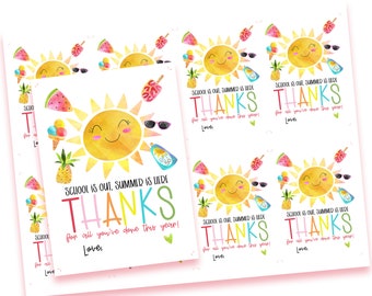 Summer Gift Tags End of School Year - Etsy