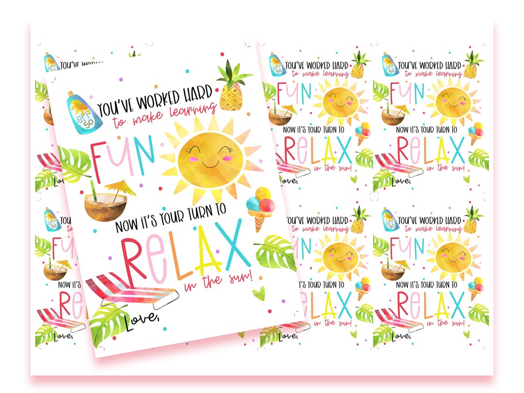 End of School Year Teacher Gift Tags Summer Gift Tags - Etsy